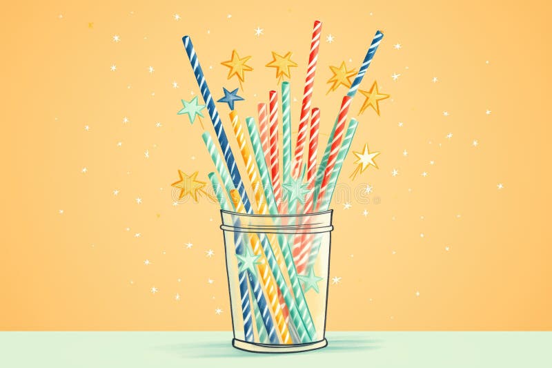 A Pile of Compostable Paper Straws Stock Image - Image of straws ...