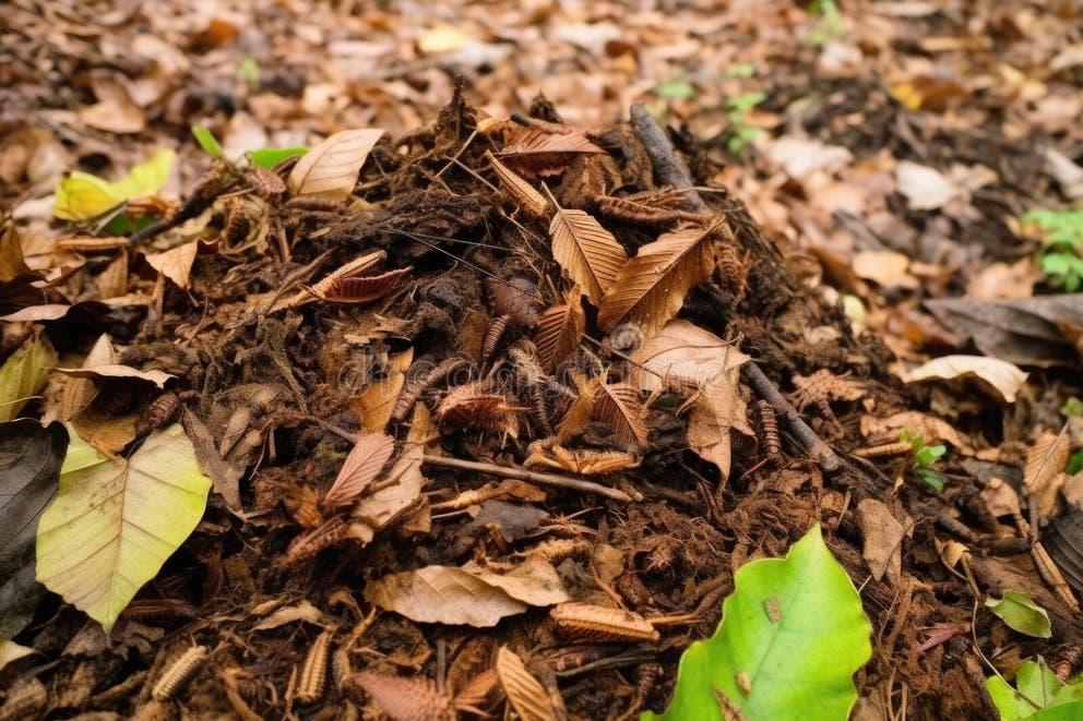 Pile of Composting Leaves with Active Insects Stock Image - Image of ...