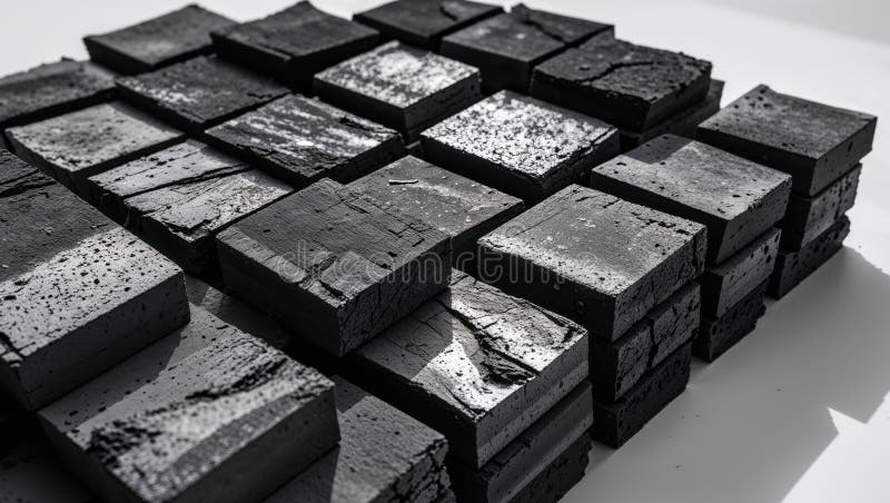Pile Charcoal Briquettes Close Up View Stock Photos - Free & Royalty ...