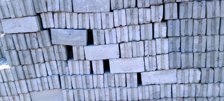 Pile of Concrete Blocks or Bricks for Construction Stock Image - Image ...
