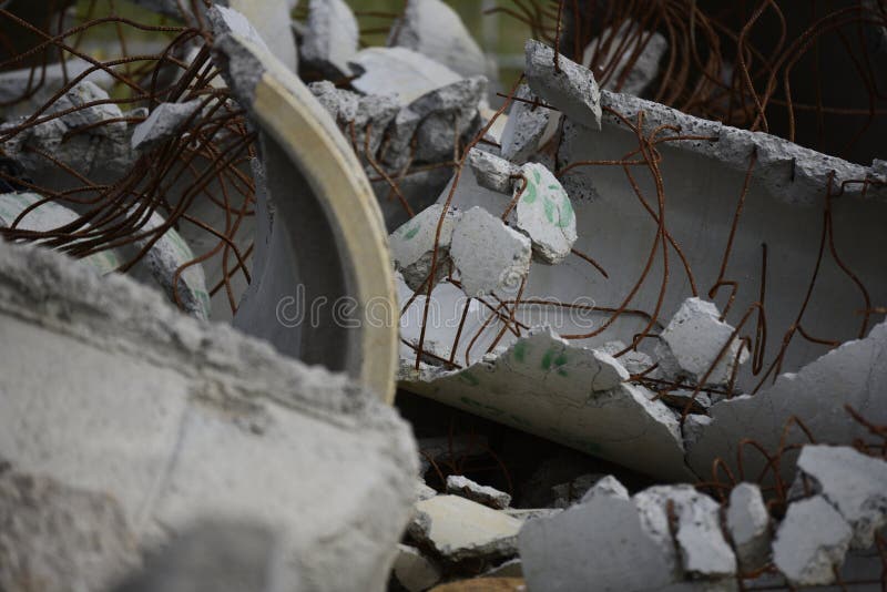 Concrete Rubble on a Job Site Stock Photo - Image of concrete ...