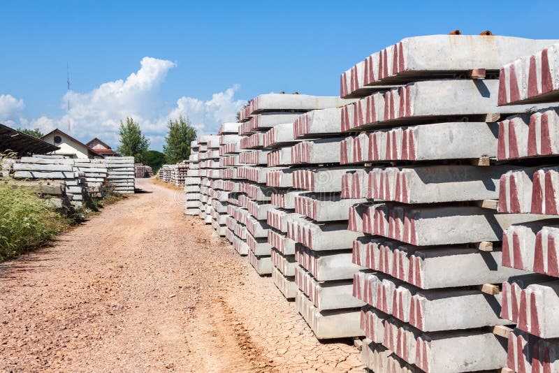 Pile of Railway Concrete Sleeper. Stock Photo - Image of railroad ...