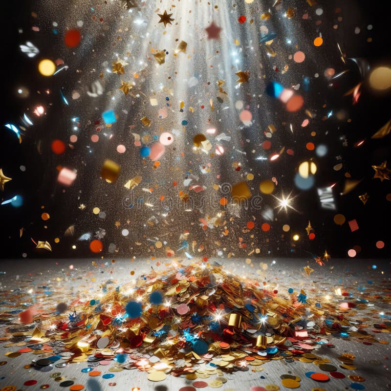 A Pile of Confetti Raining Down on a Surface, Photo V Stock ...