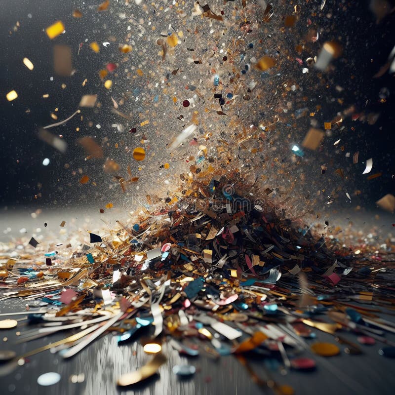 A Pile of Confetti Raining Down on a Surface, Photo V Stock ...