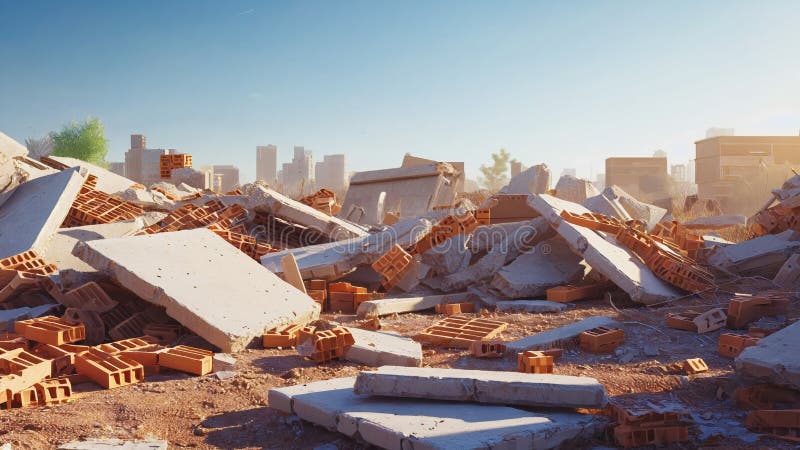 A Pile of Construction Debris after the Destruction of the Building ...