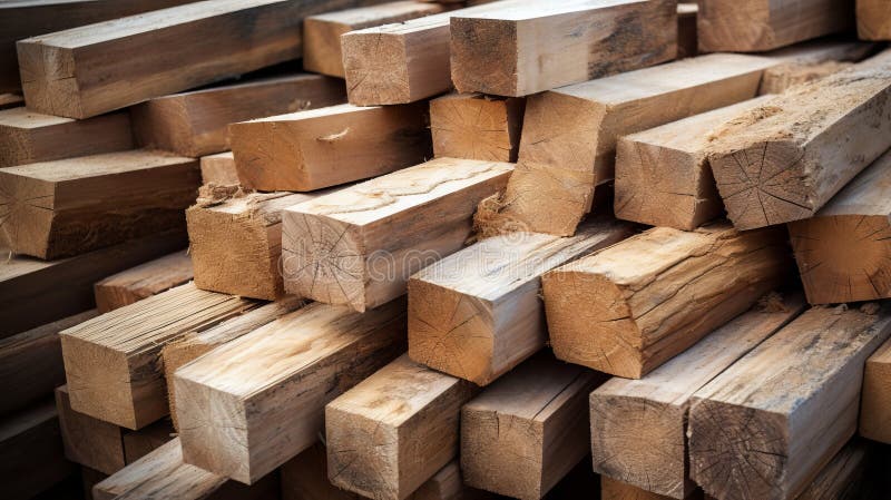 Pile for Construction, Group of Piles Square Construction Materials ...