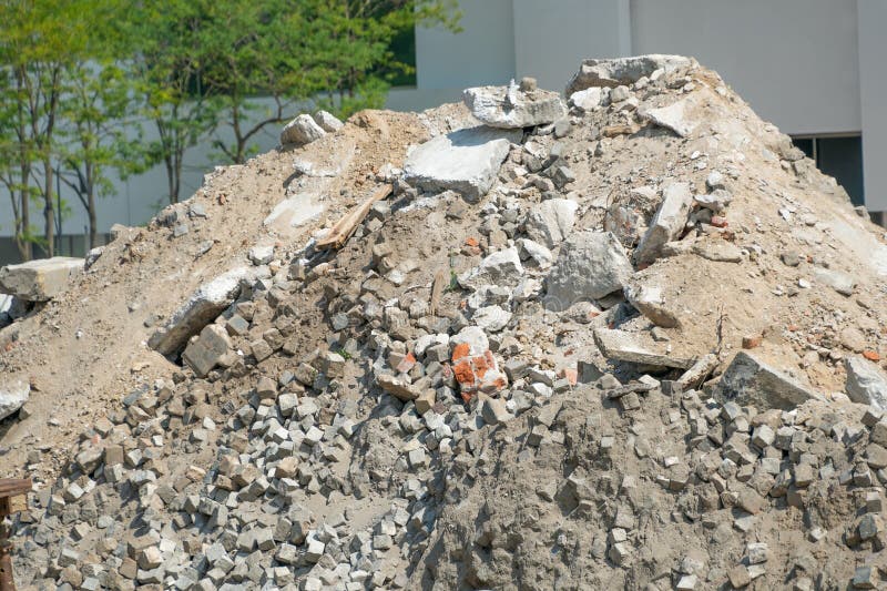 A Pile of Construction Waste on a Construction Site. Stones Stock Image ...
