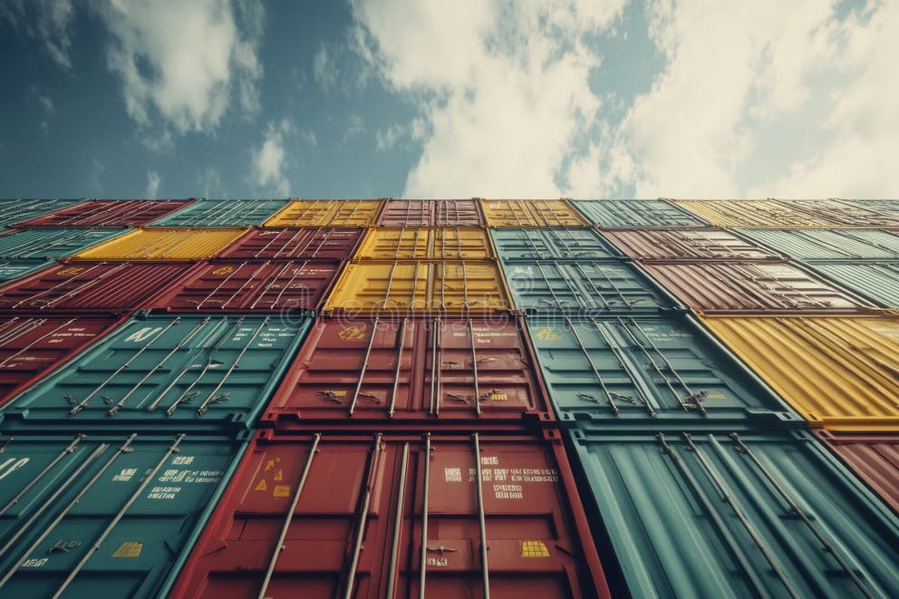 A Pile of Containers Stacked Vertically, with Some Lids Open and Others ...