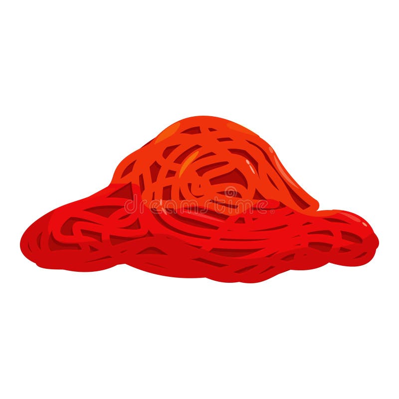Pile of Cooked Spaghetti Forming an Abstract Shape Stock Illustration ...