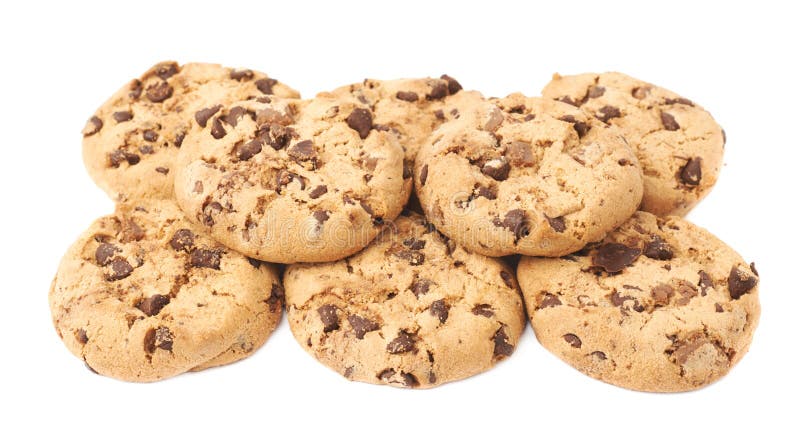 Pile of Cookies Isolated Over the White Background Stock Image - Image ...