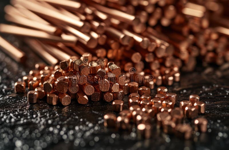 Pile of Copper Metal Rods and Shavings Stock Illustration ...