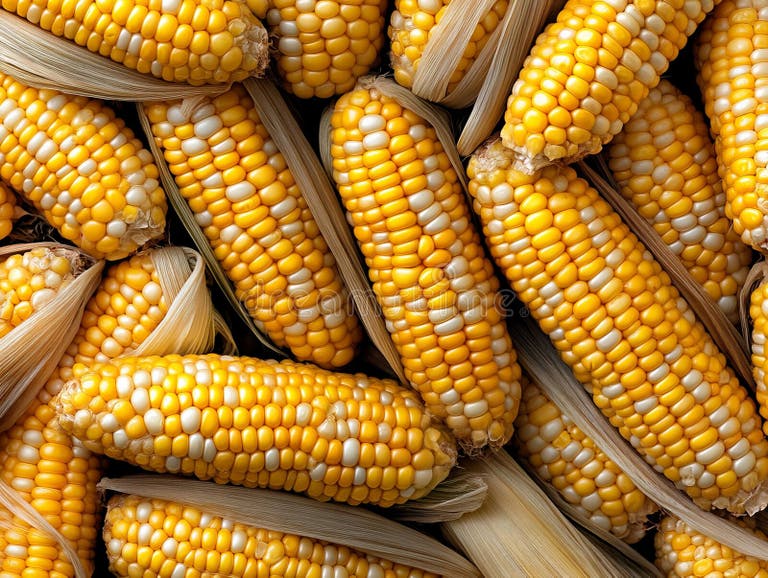 A Pile of Corn on the Cob is Shown in a Pile Stock Photo - Image of ...