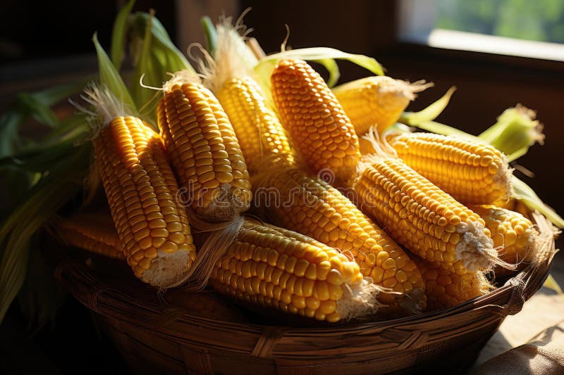A Pile of Corn Ears with Corn Grains Nex Stock Illustration ...