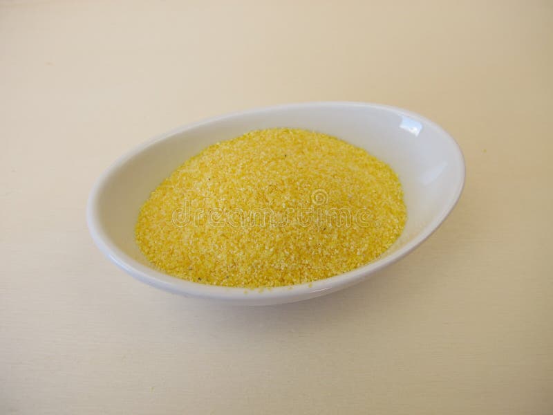 A Pile Corn Semolina on a Wooden Board Stock Image - Image of grain ...
