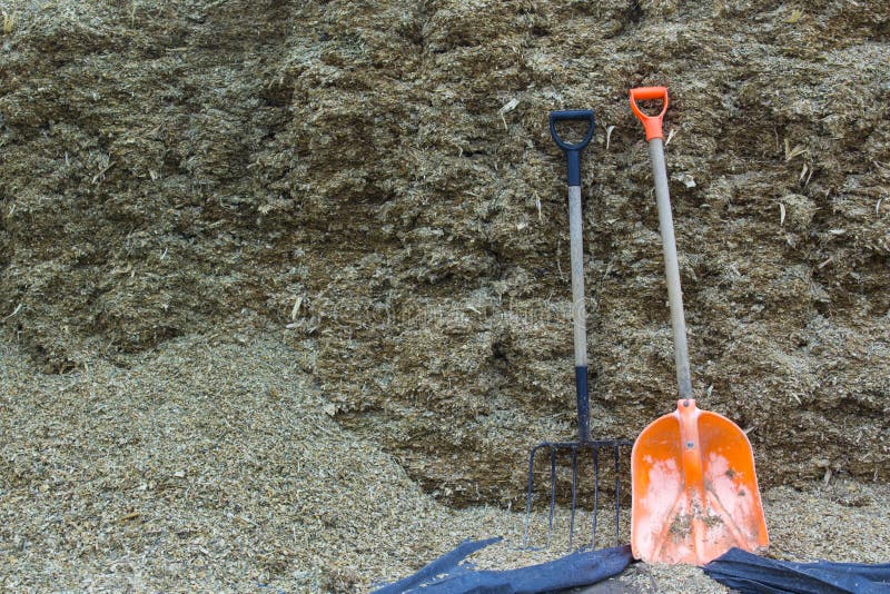 A Pile of Corn Straw with Sawdust. Stock Image - Image of stack, pile ...