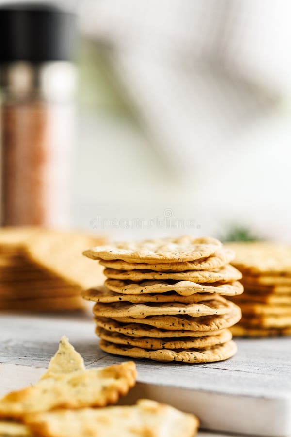 A Pile of Crackers on a Table Stock Photo - Image of arts, lunch: 313074528