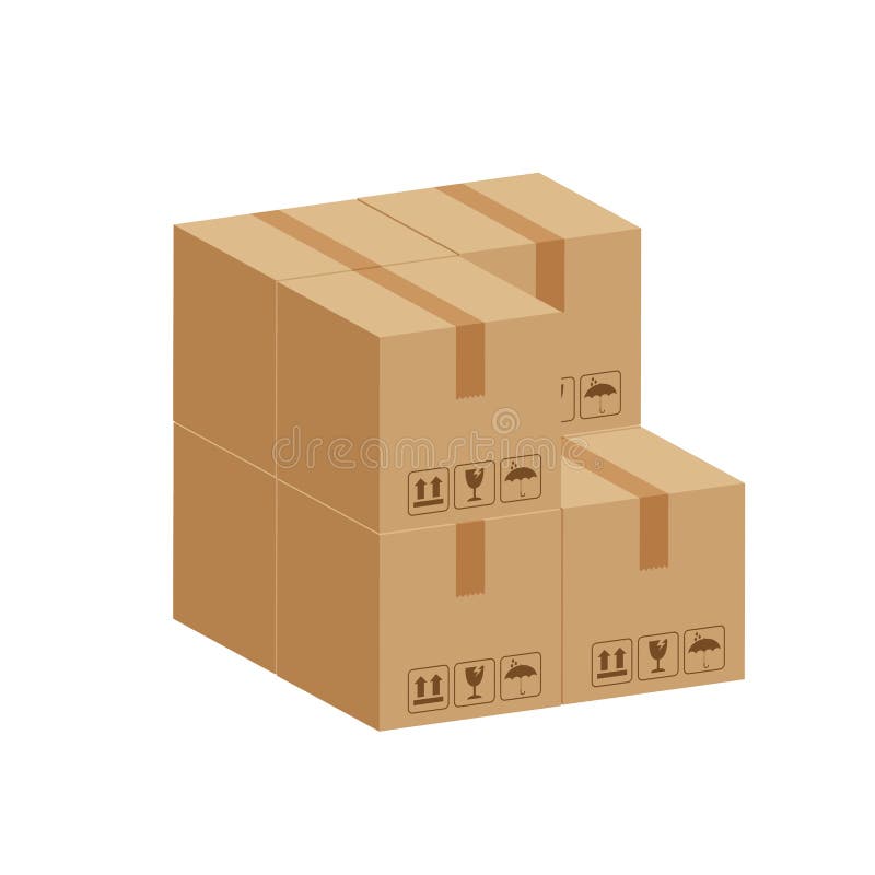 Pile Crate Boxes 3d Cube, Cardboard Box for Factory Warehouse Storage ...