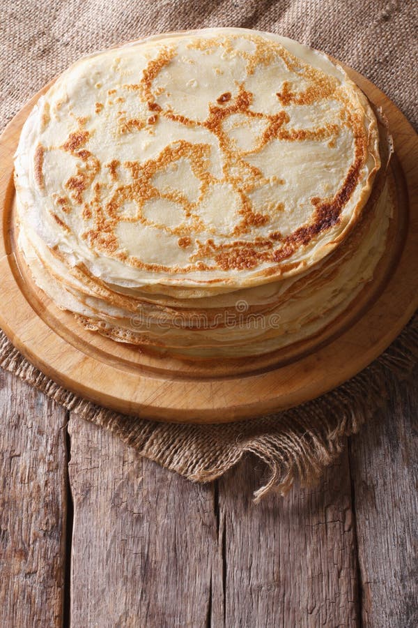 Pile Crepes Kitchen Board Table Vertical Stock Photos - Free & Royalty ...