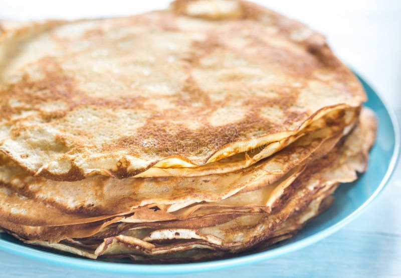 Pile of Crepes on the Plate Stock Image - Image of crepes, delicious ...