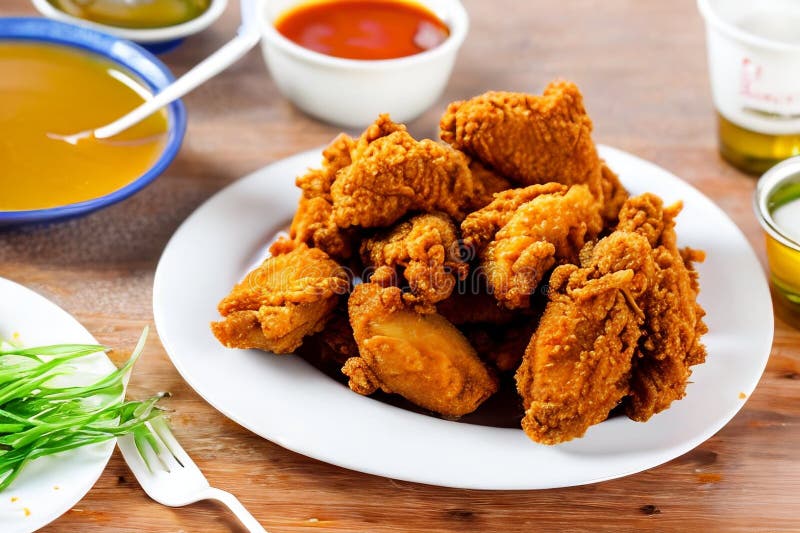 Pile of Crispy Fried Chicken Generative AI Stock Illustration ...