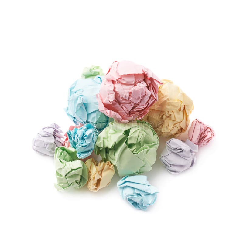 Pile Of Crumpled Paper Balls Isolated Stock Photo - Image of mistake ...