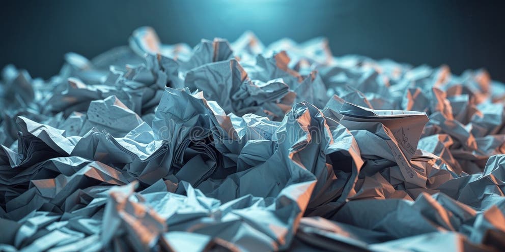 Pile of Crumpled Paper Forming Abstract Texture Stock Photo - Image of ...