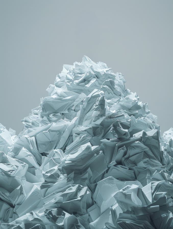 Pile of Crumpled Paper Forming a Mountainous Structure Stock Photo ...