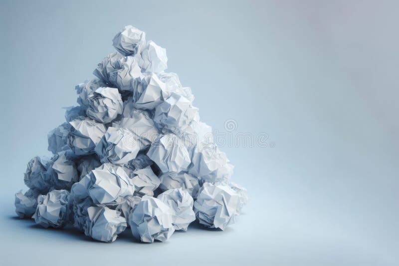 A Pile of Crumpled Paper. Space for Text. Stock Image - Image of mess ...