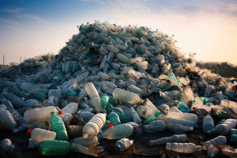 Pile of Crumpled Plastic Bottles. Waste Dump Stock Illustration ...