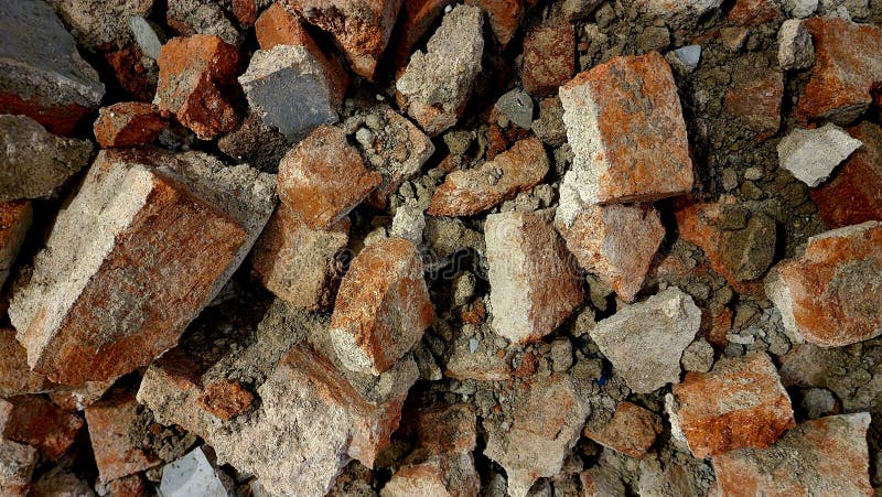 A Pile of Crushed Brick Walls and Dust Stock Image - Image of walls ...
