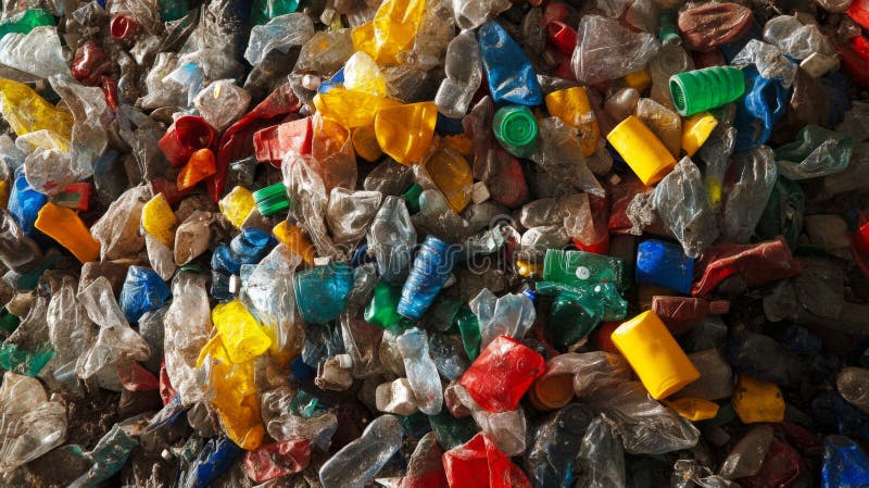 A Pile of Crushed and Broken Plastic Bottles and Containers Stock ...