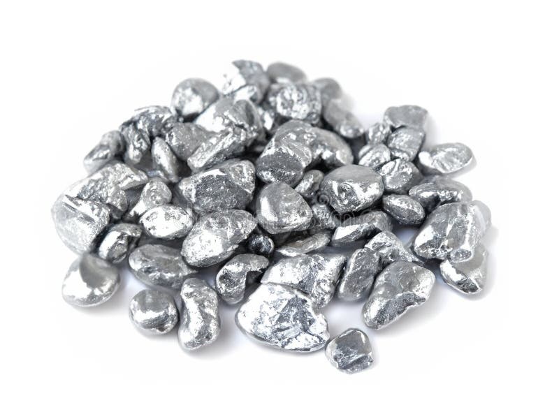 Pile of Crushed Silver Stones Isolated on White Stock Illustration ...