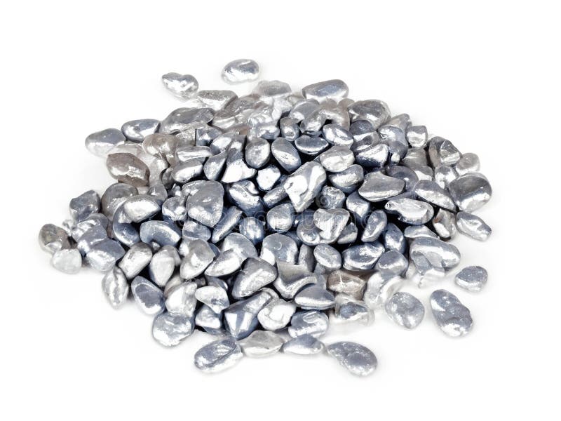 Pile of Crushed Silver Stones Isolated on White Stock Illustration ...