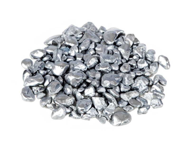Pile of Crushed Silver Stones Isolated on White Stock Illustration ...
