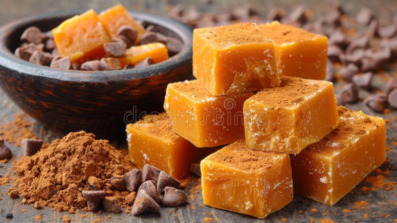 A Pile of Cubes and Chocolate Chips on a Table, AI Stock Image - Image ...