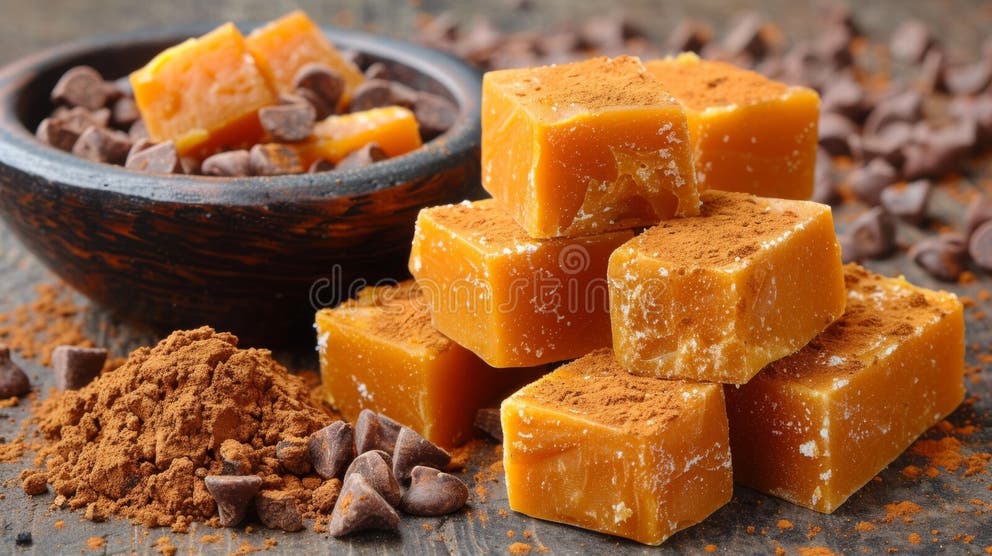 A Pile of Cubes and Chocolate Chips on a Table, AI Stock Image - Image ...