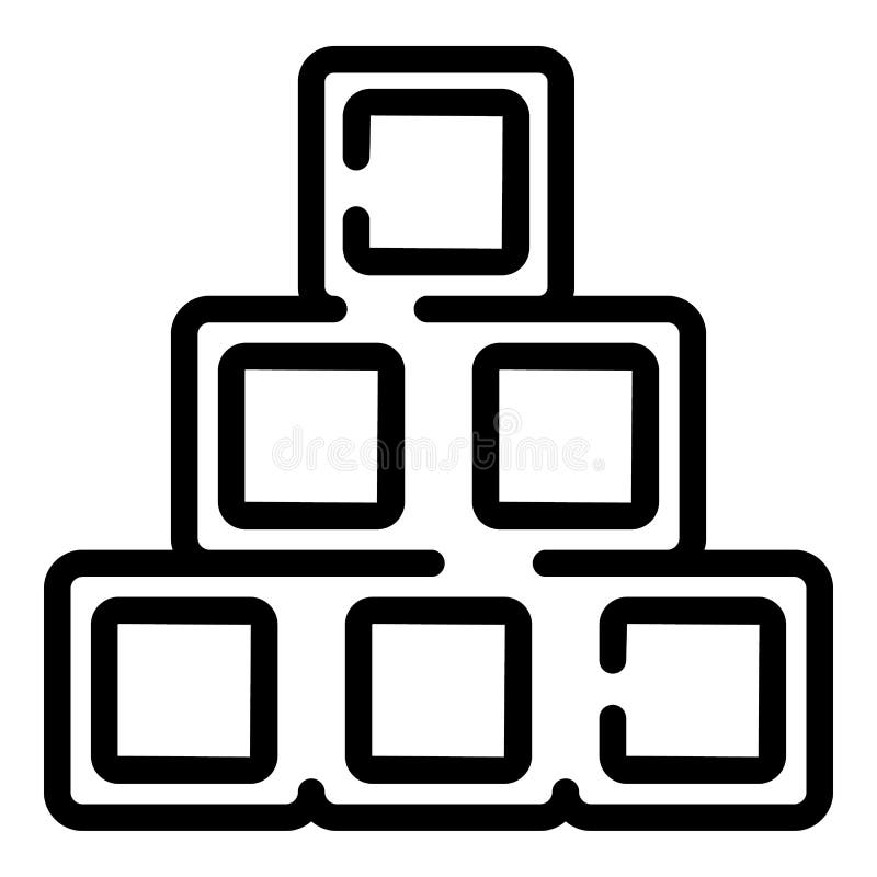 Pile Cubes Icon Outline Vector. Cube Build Stock Illustration ...