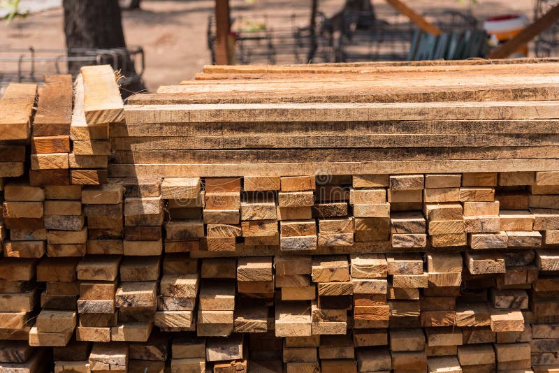 Wood Pile for the Construction. Stock Photo - Image of fence, carpenter ...
