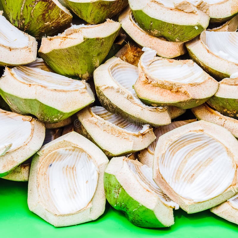 Pile of Cutted Coconut Shells Textured Background Stock Image - Image ...