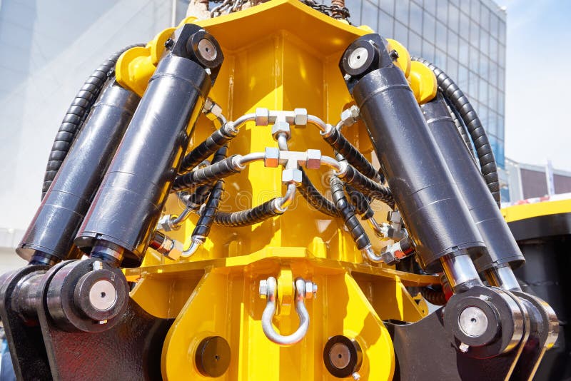 Pile cutting machine stock image. Image of hole, hydraulic - 254597659