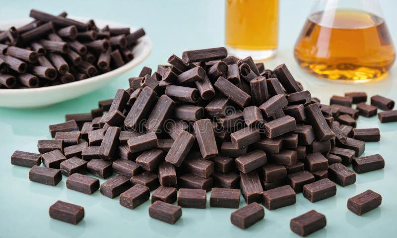 A Pile of Dark Chocolate Chips Sits on a Blue Surface, Ready To Be ...