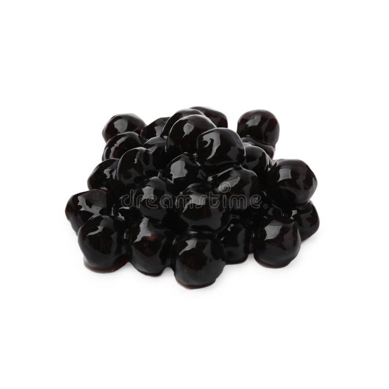 Pile of Dark Tapioca Pearls Isolated on White Stock Photo - Image of ...