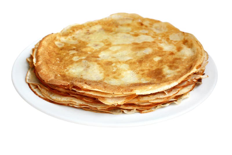 Pile Très Haute Des Crêpes Du Plat Photo stock - Image du préparation ...