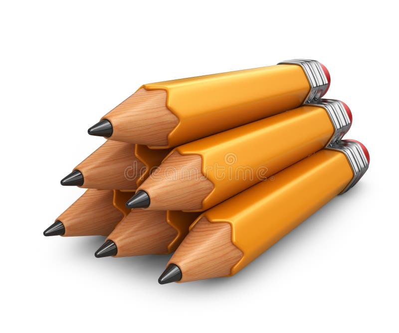 Pile De Crayon Graphisme 3D Illustration Stock - Illustration du groupe ...
