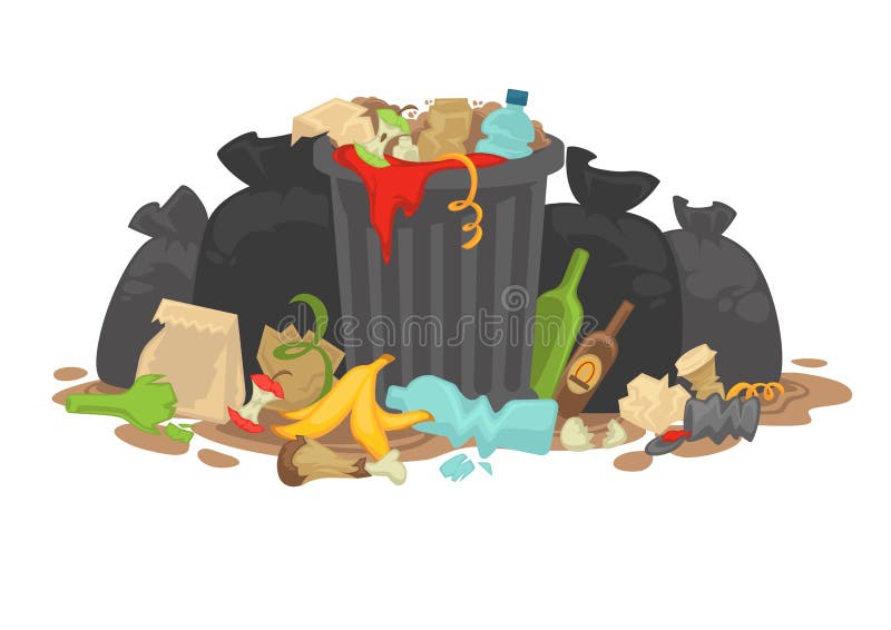 Pile of Decaying Garbage Left Lying Around. Stock Vector - Illustration ...