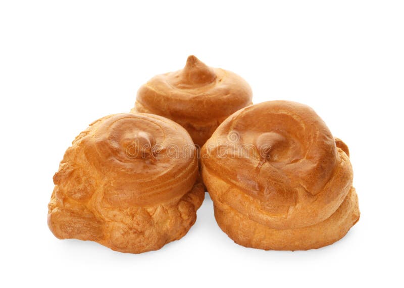 Pile of Delicious Profiteroles on White Background Stock Image - Image ...