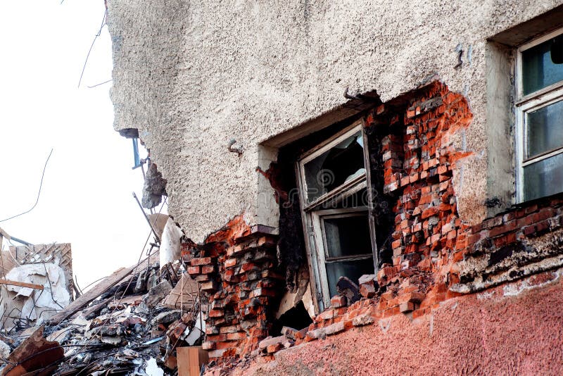 Pile of Demolition Rubble. Gray Rubble at a Building Site. Concrete ...