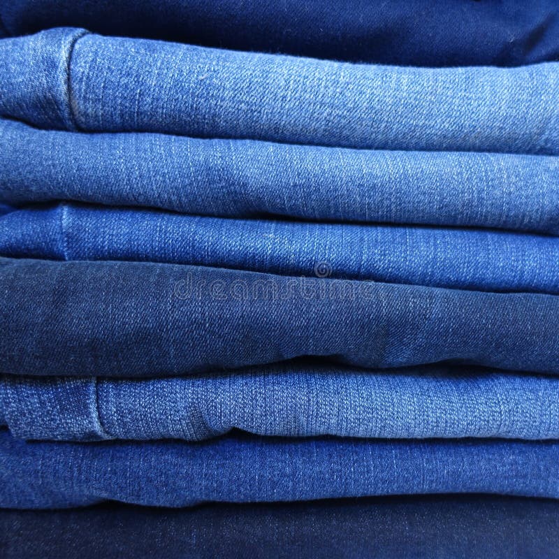 Pile of Denim Jeans - Various Washes Stock Image - Image of faded ...