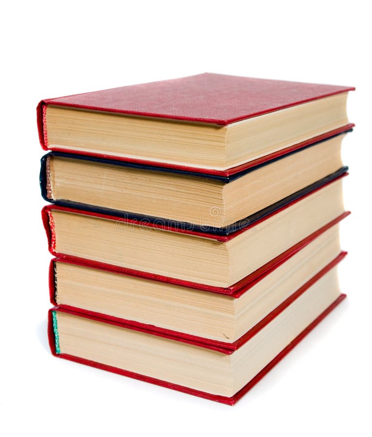 Pile des livres rouges. image stock. Image du différent - 3354065