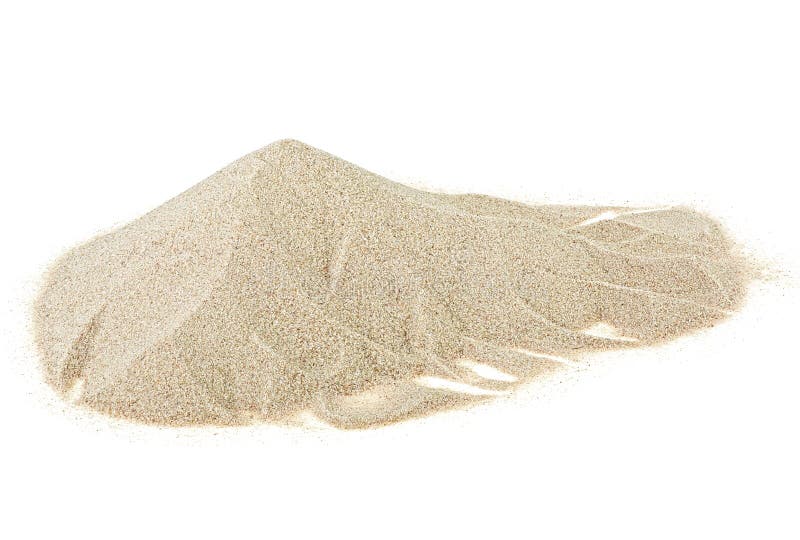 Pile of Dry Beach Sand on White Background. Desert Sand Stock Image ...